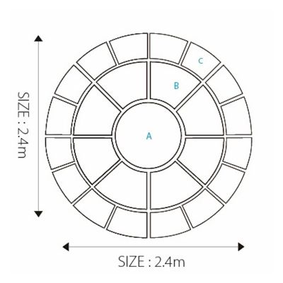 Deco-Pak Oxford Antique Buff Circle Paving Kit 2.4m - One Garden
