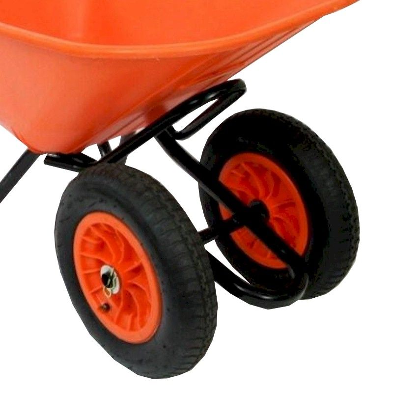 Bullbarrow Bronco Duo Orange Wheelbarrow - One Garden