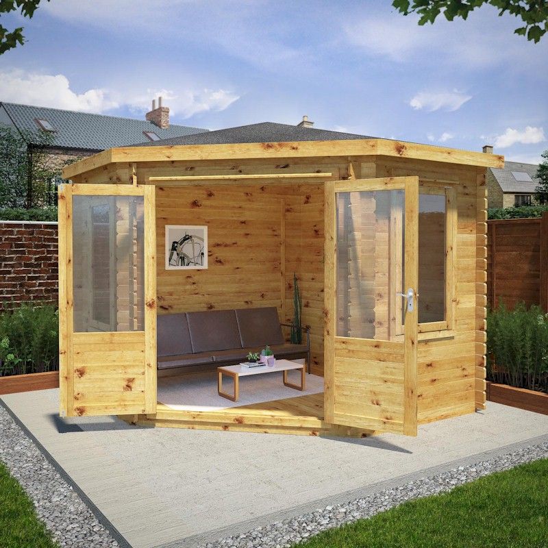 Mercia Corner Cabin 3m x 3m - 34mm - Double Glazed - One Garden
