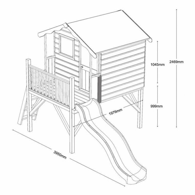 Mercia Poppy Tower Slide Playhouse - One Garden
