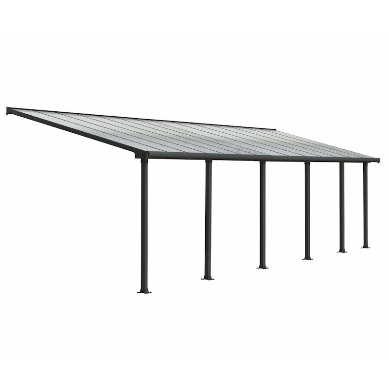 Palram - Canopia Olympia Patio Cover 3m x 8.51m Grey Clear - One Garden