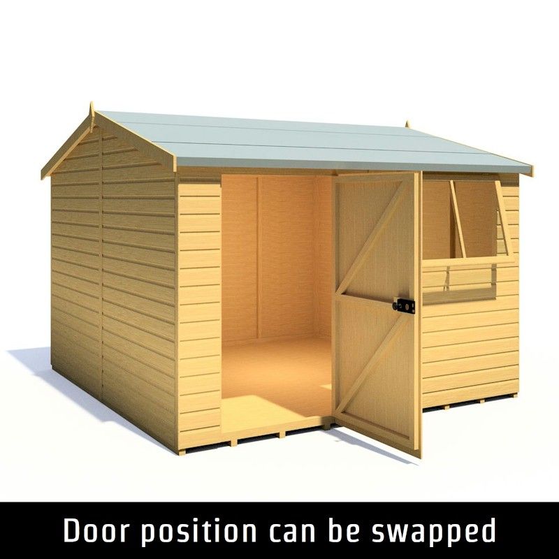 Shire Atlas Reverse Shed 10x10 with Single Door - One Garden