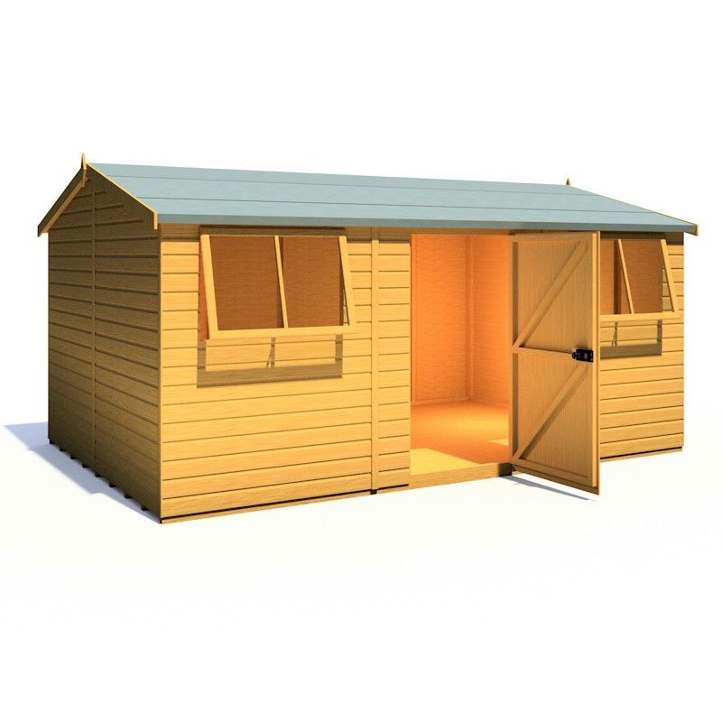 Shire Atlas Reverse Shed 10x15 with Single Door - One Garden
