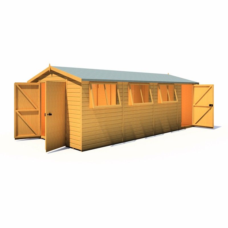 Shire Atlas Reverse Shed 10x20 with Single and Double Doors - One Garden