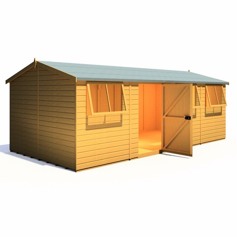 Shire Atlas Reverse Shed 10x20 with Single Door - One Garden
