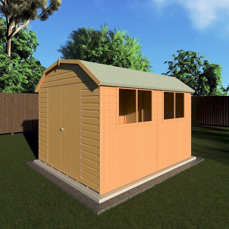 Shire Barn Shed 10x8 with Double Doors - One Garden