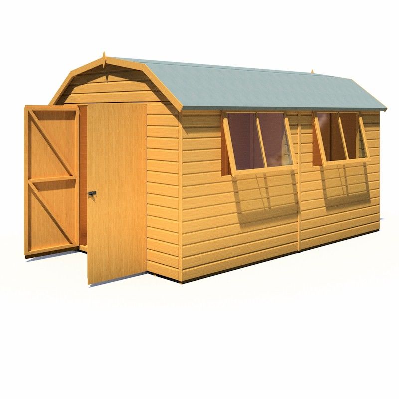 Shire Barn Shed 12x8 with Double Doors - One Garden