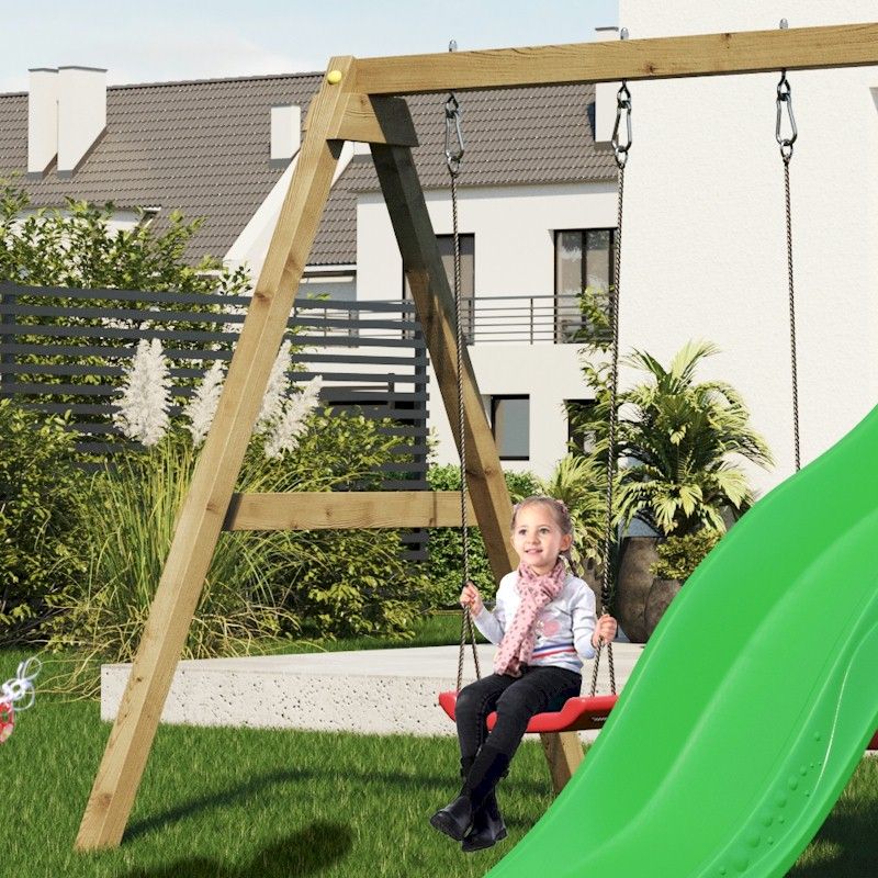 Shire Rumble Ridge Rock Wall Climber With Double Swing - One Garden