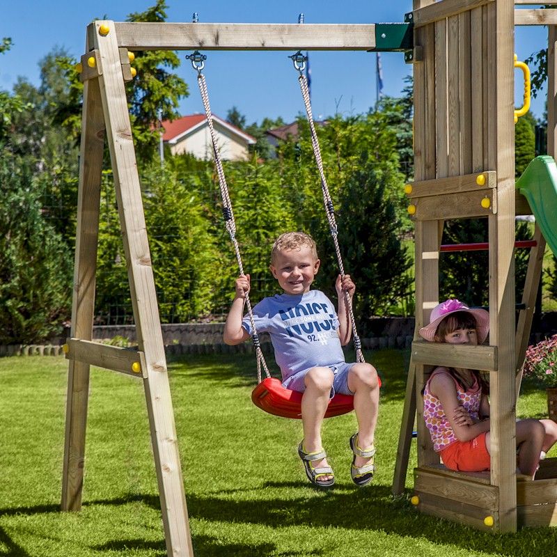 Shire Rumble Ridge Rock Wall Climber With Single Swing - One Garden