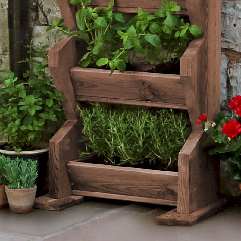 Zest Tall Vertical Herb Stand - Brown - One Garden