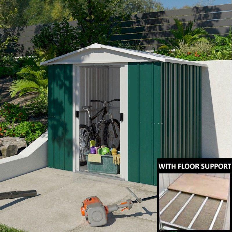 Yardmaster 66GEYZ Metal Shed with Floor Support Frame 1.86 x 1.86m ...