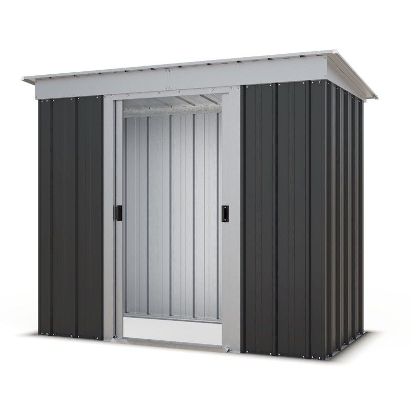 Yardmaster Anthracite Pent 64APZ Metal Shed with Floor Support Frame 1. ...