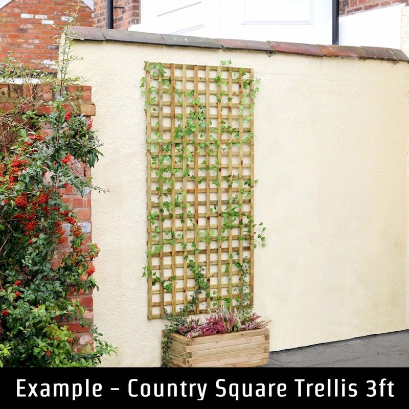 Zest County Square Trellis 3ft x 6ft 3-Pack - One Garden