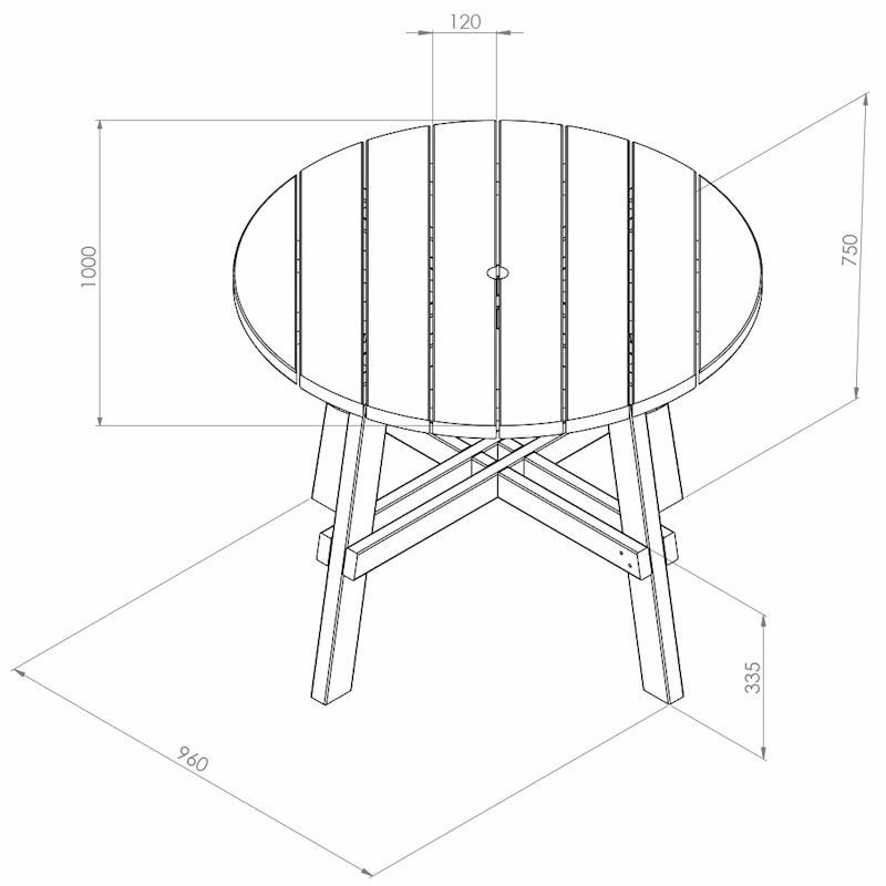 Zest Freya Round Table - One Garden