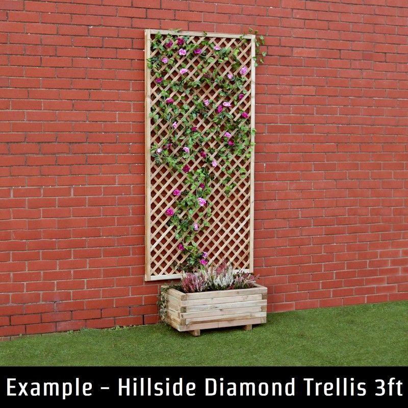 Zest Hillside Diamond Trellis 1ft x 6ft - 3 Pack - One Garden