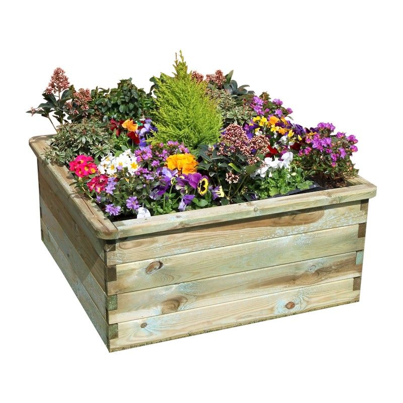 Zest Sleeper Raised Bed - Square - 45cm High - One Garden