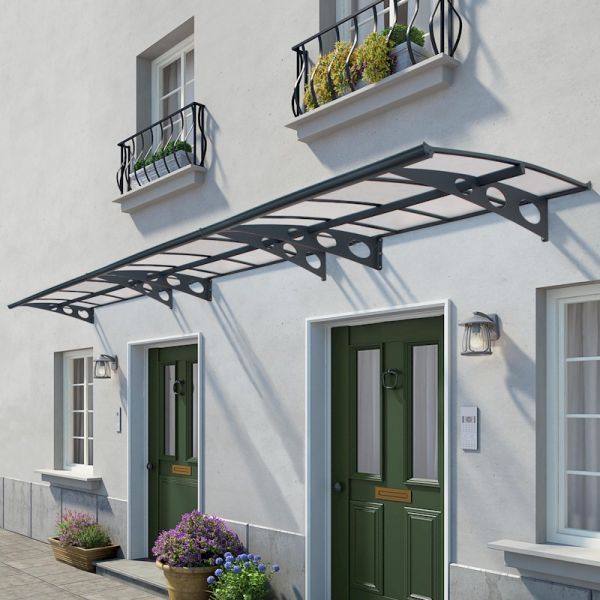 Palram - Canopia Door Canopy Herald 6690 Grey Clear - One Garden