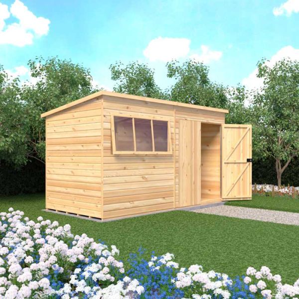 Shire Ranger Premium Pent Shed 12x6 With Double Doors - One Garden