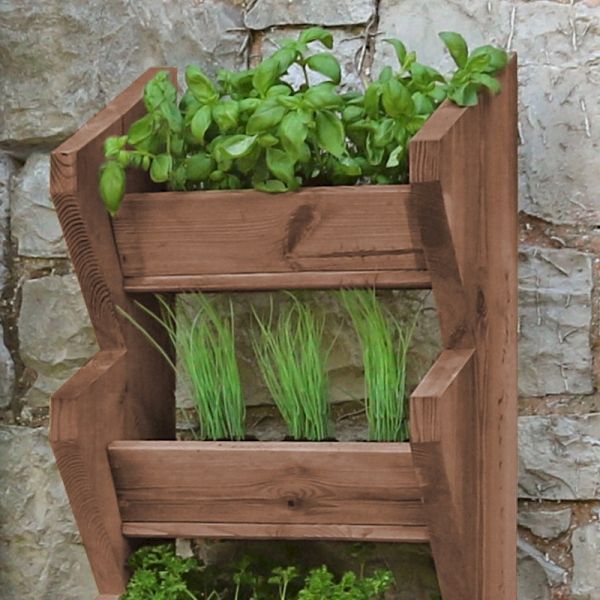 Zest Tall Vertical Herb Stand - Brown - One Garden